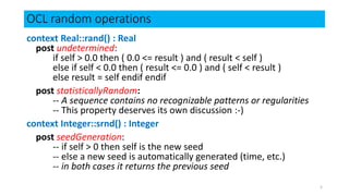 Adding Random Operations to OCL | PPT