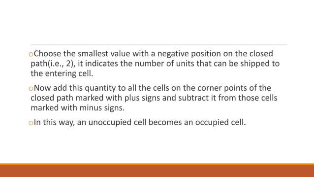 Modified Distribution Method (MODI) | PPTX