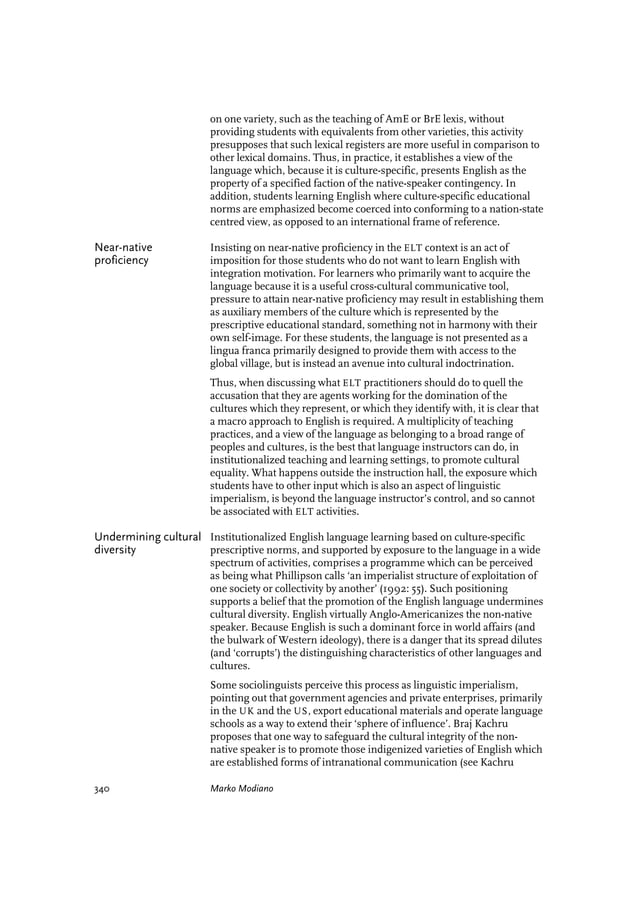 Linguistic Imperialism Modiano 2001 | PDF