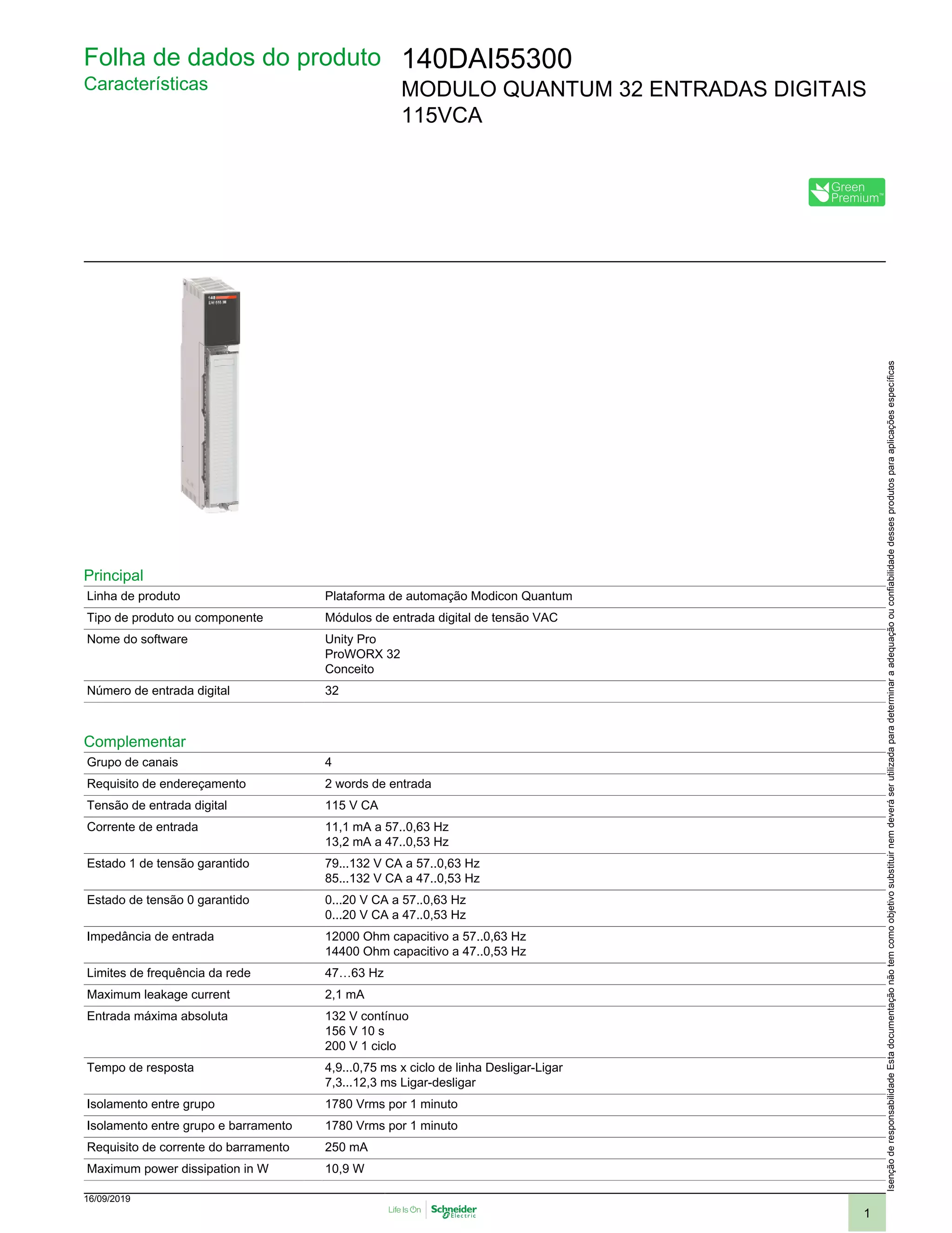 Modicon quantum 140 dai55300 | PDF