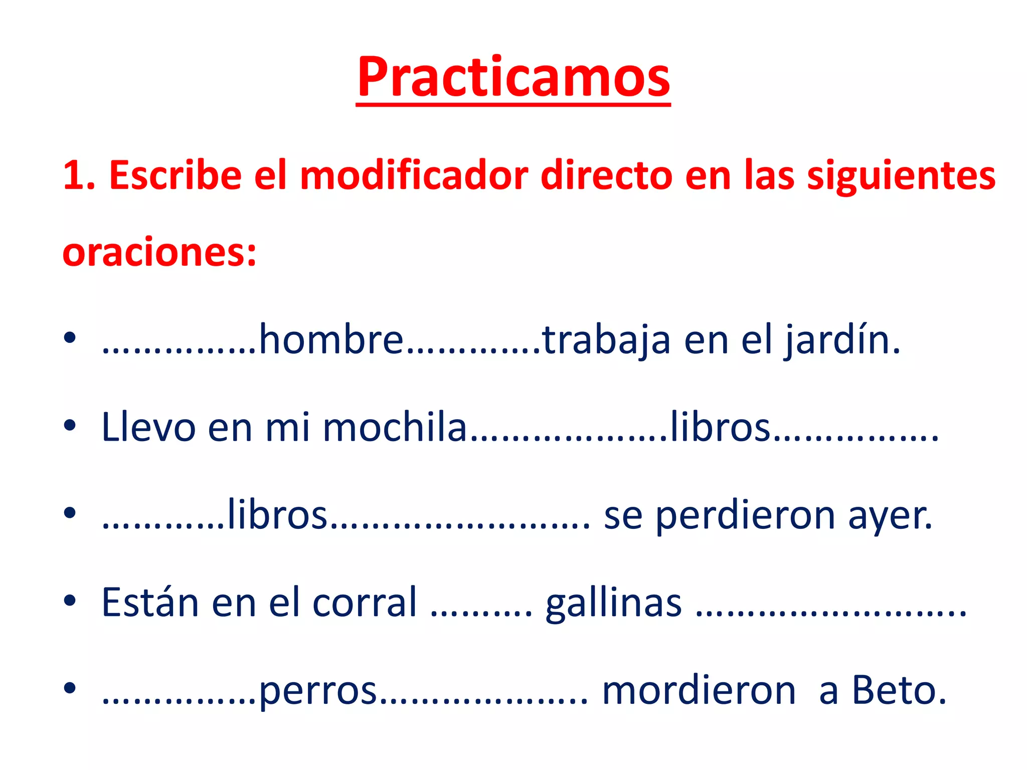 Modificador directo | PPTX