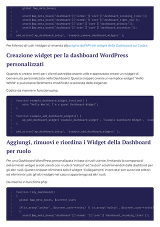 Modificare e personalizzare WordPress attraverso 20 Snippets | PDF