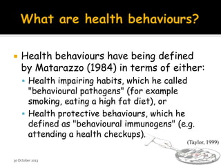 Modification of health behaviors | PPTX