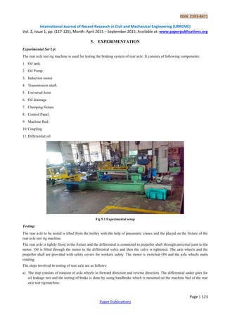 Modification in Rear-Axle Test Rig Machine for Testing Rear Wheel ...