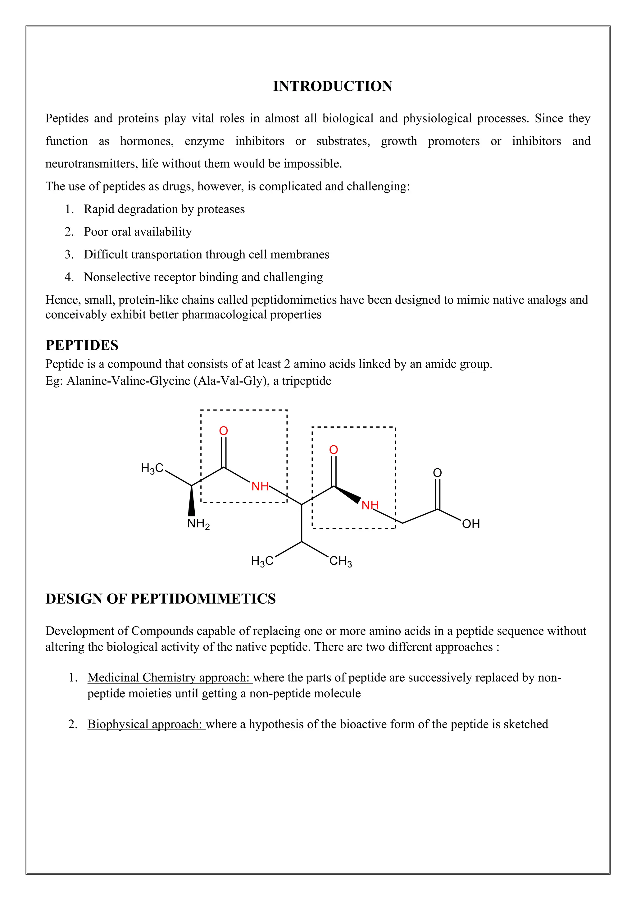 Design of Peptidomimetics by Modification of amino acids PDF notes.pdf