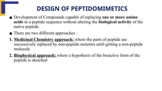 Design of Peptidomimetics by Modification of Amino Acids pptx | PPTX