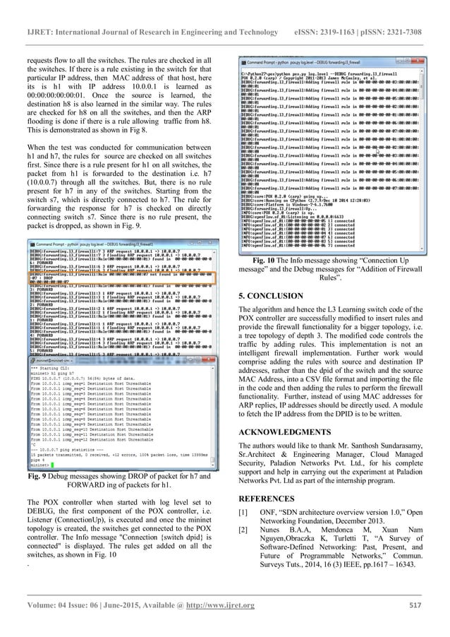 Modification of l3 learning switch code for firewall functionality in pox controller (working on ...
