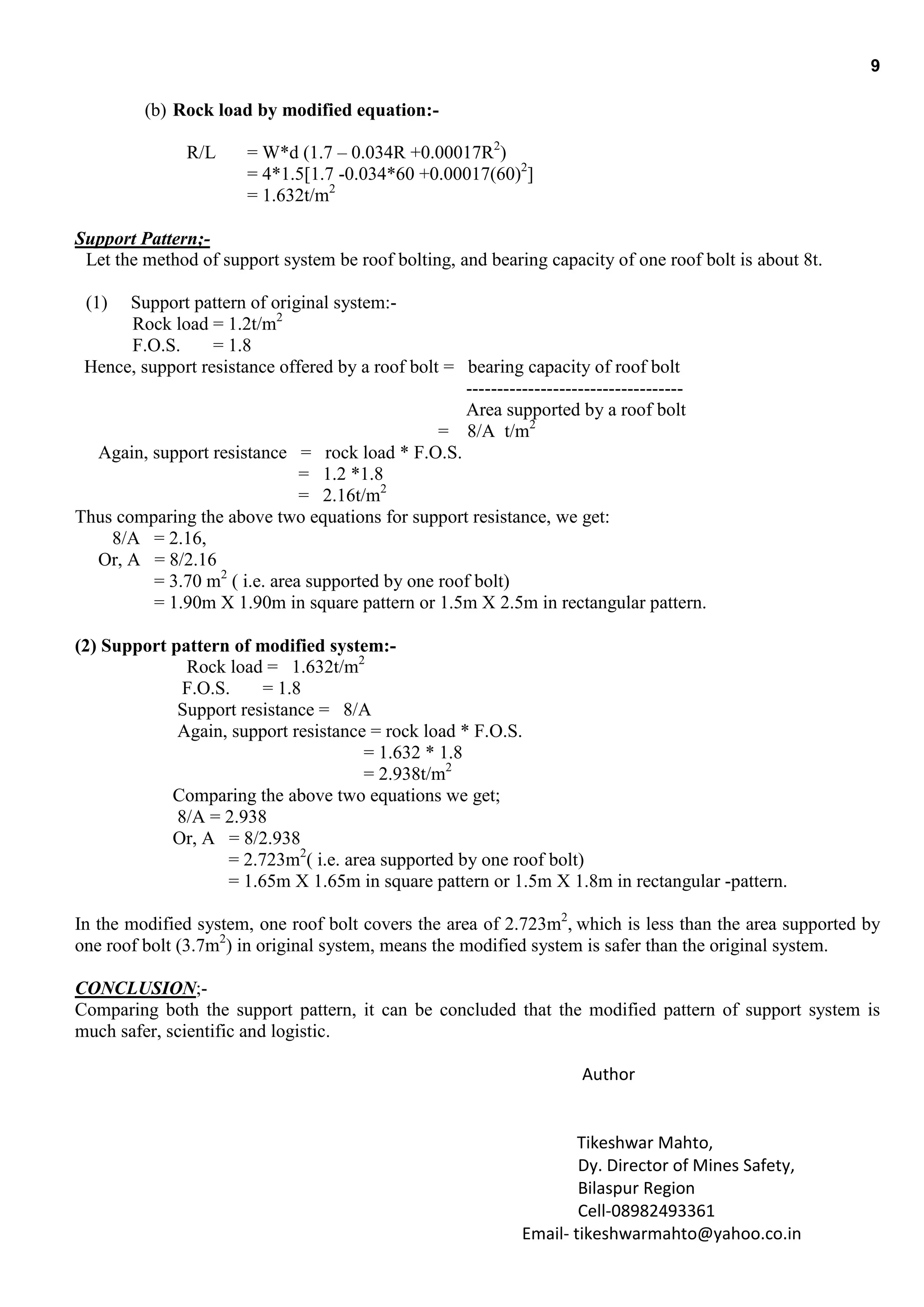 Modification of rmr system for indian coal mines | PDF