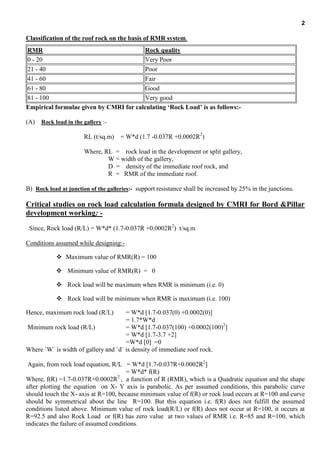 Modification of rmr system for indian coal mines | PDF