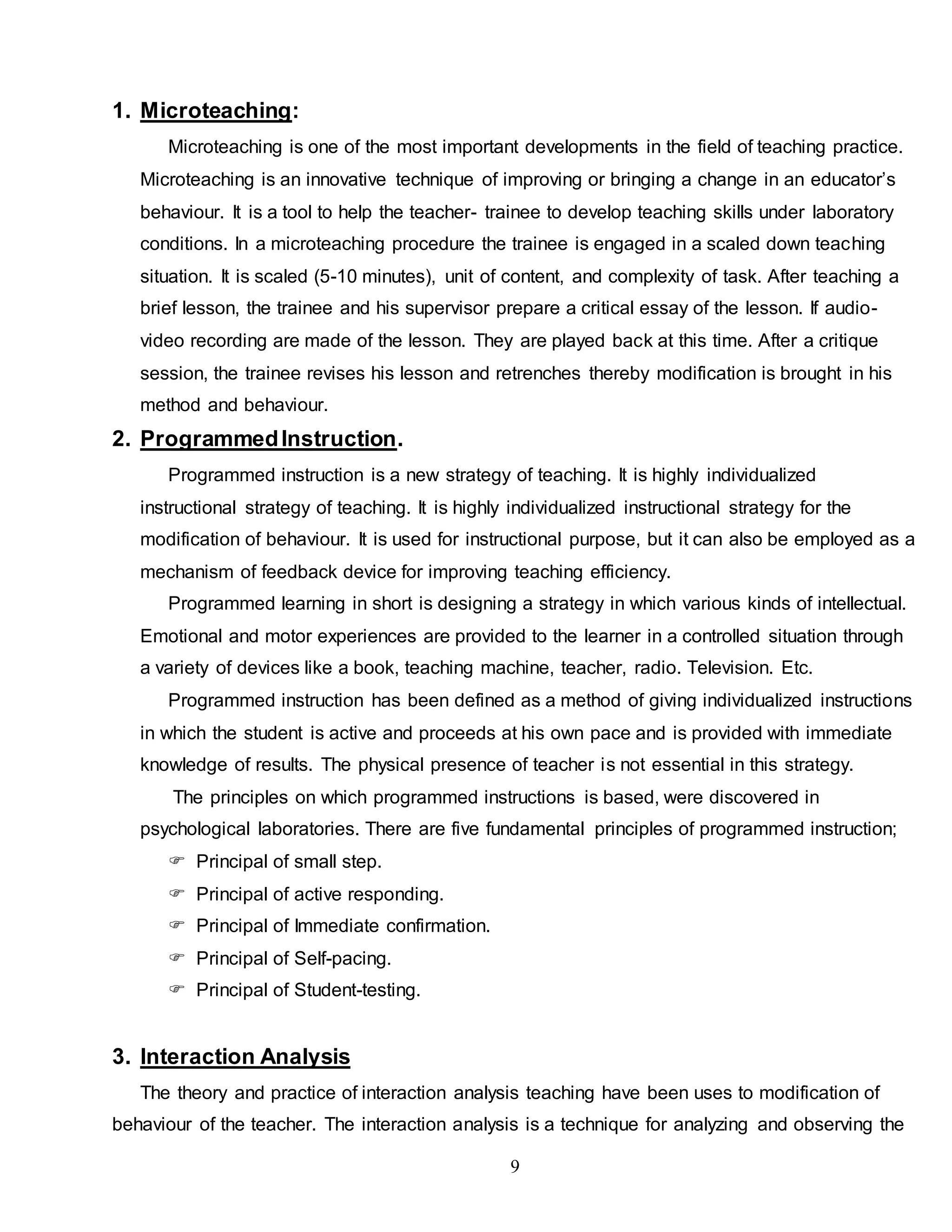 Modification of teachers behaviours | DOC