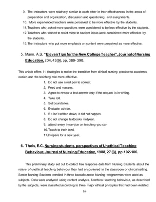 Modification of teachers behaviours | DOC