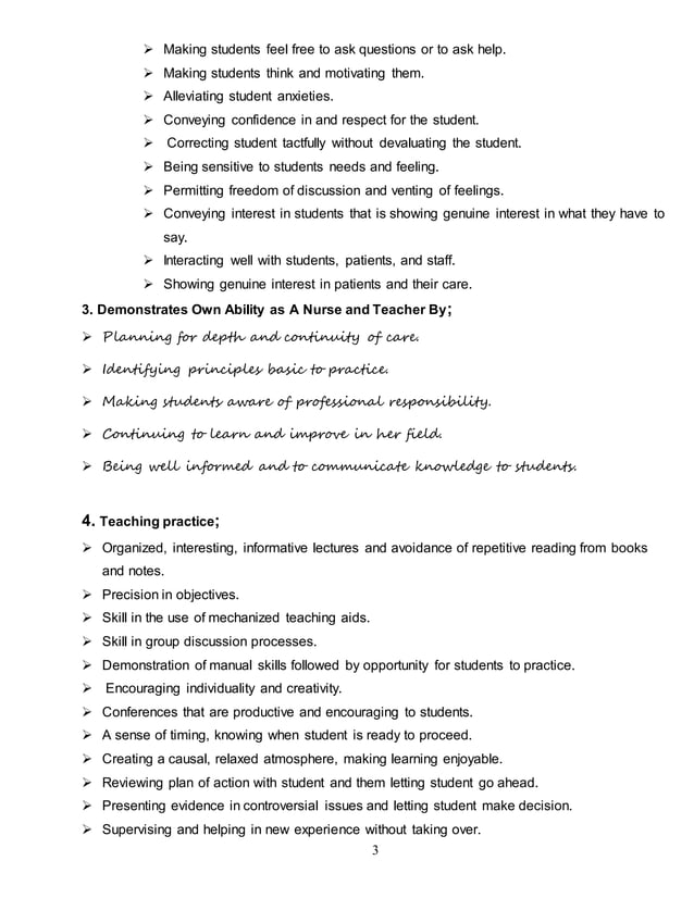 Modification of teachers behaviours | DOC | Workshops and Classes ...