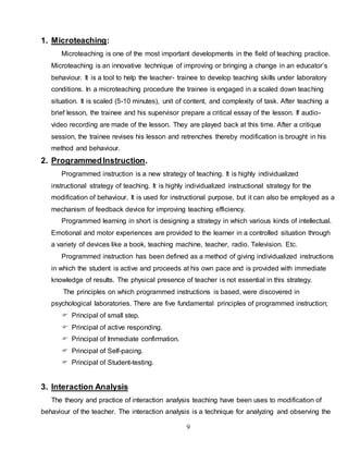 Modification of teachers behaviours | DOC
