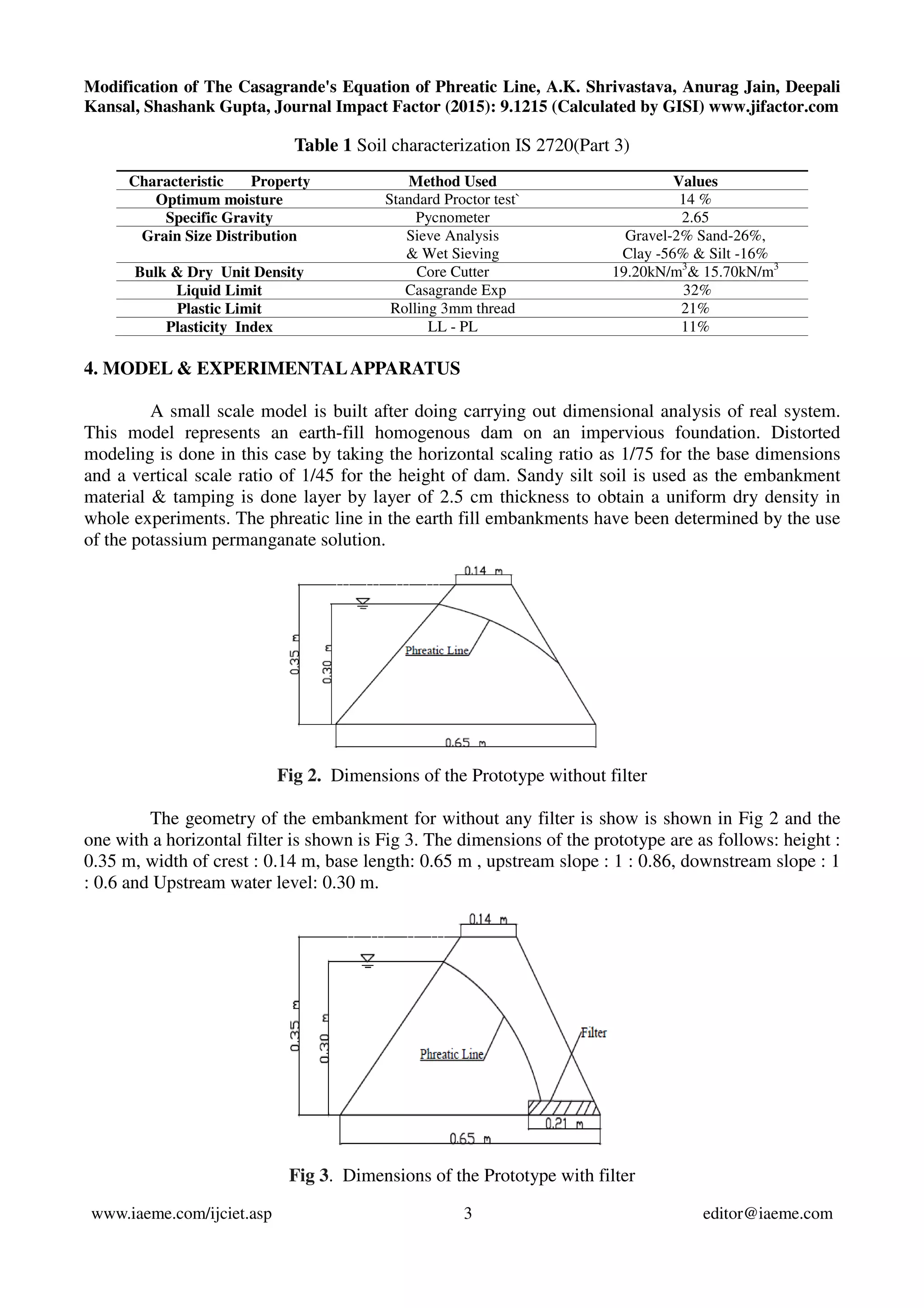MODIFICATION OF THE CASAGRANDE'S EQUATION OF PHREATIC LINE | PDF