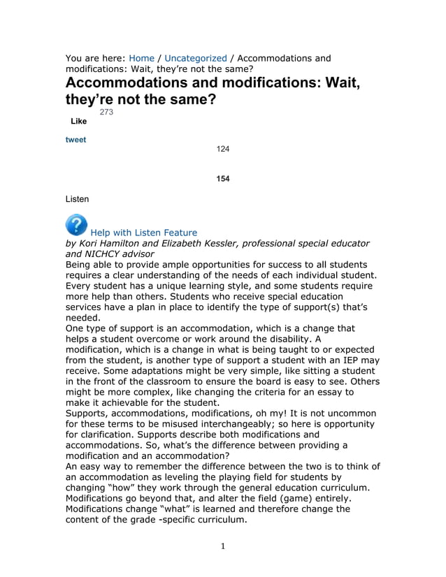 Modifications and accommodations | DOCX