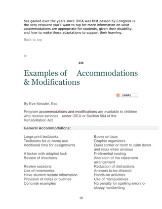 Modifications and accommodations | DOCX