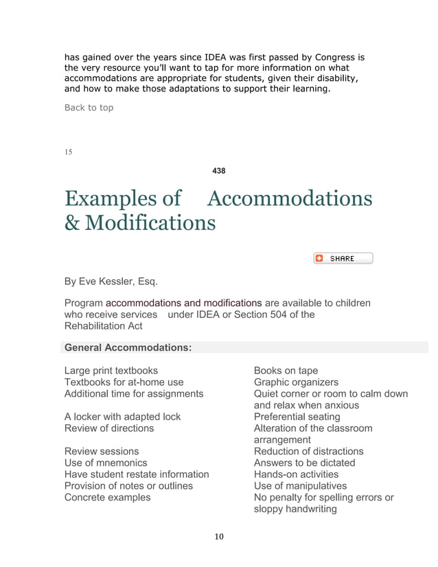 Modifications and accommodations | DOCX