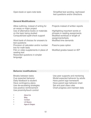 Modifications and accommodations | DOCX