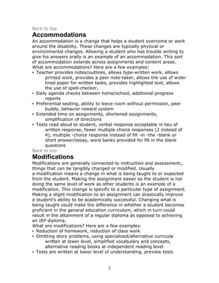 Modifications and accommodations | DOCX