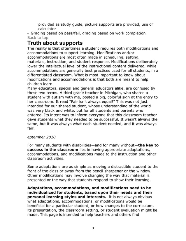 Modifications and accommodations | DOCX