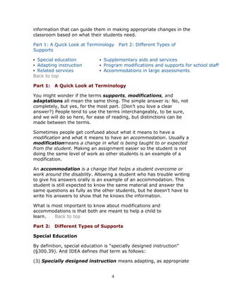 Modifications and accommodations | DOCX