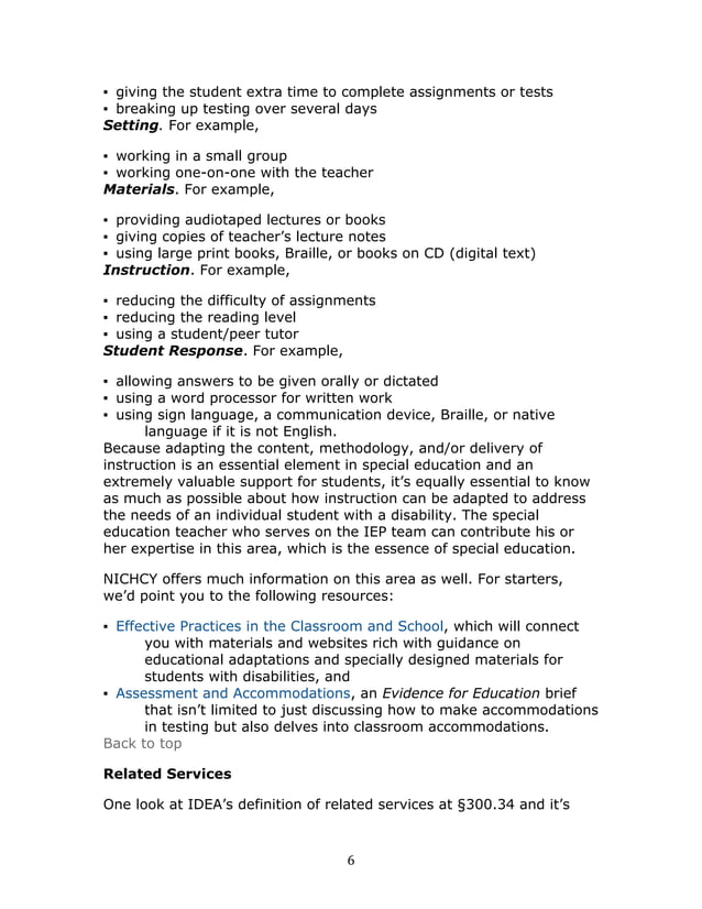 Modifications and accommodations | DOCX