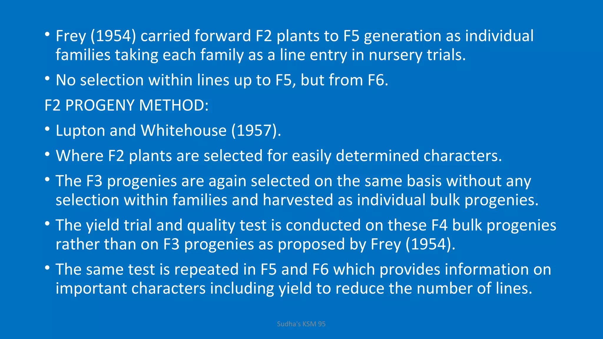 Modifications in handling of segregating generations | PPT