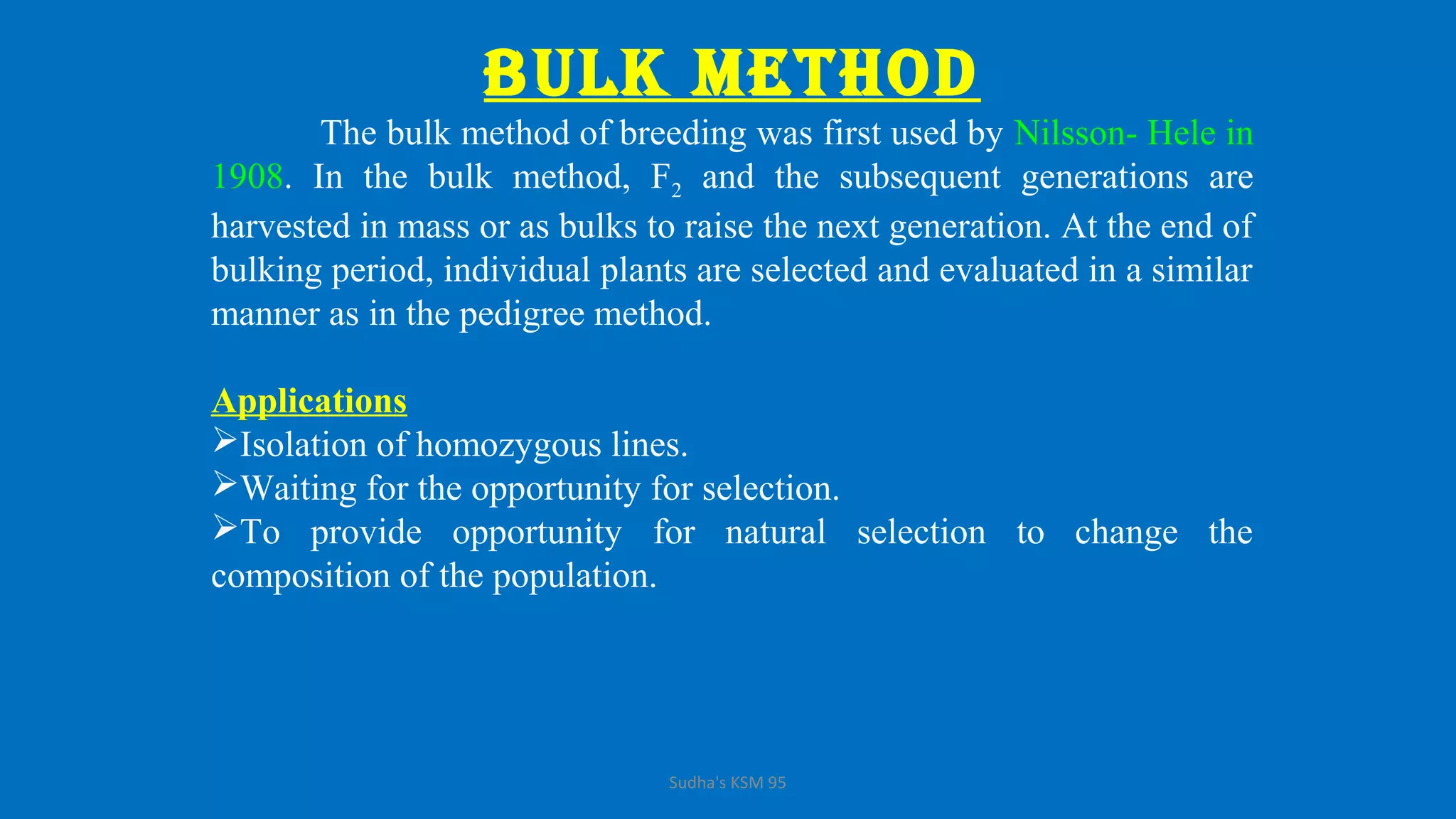 Modifications in handling of segregating generations | PPT