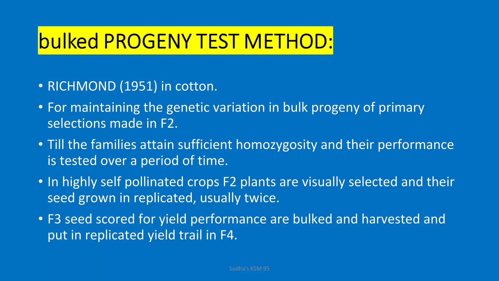 Modifications in handling of segregating generations | PPT