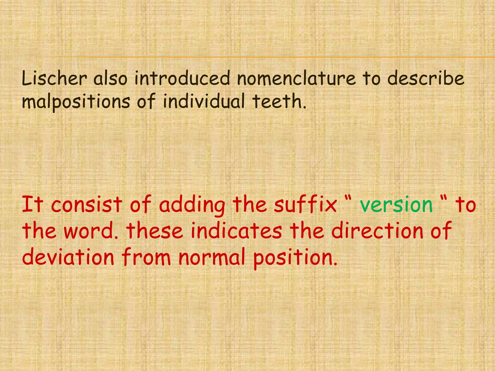 Modifications of angle`s classification | PPTX