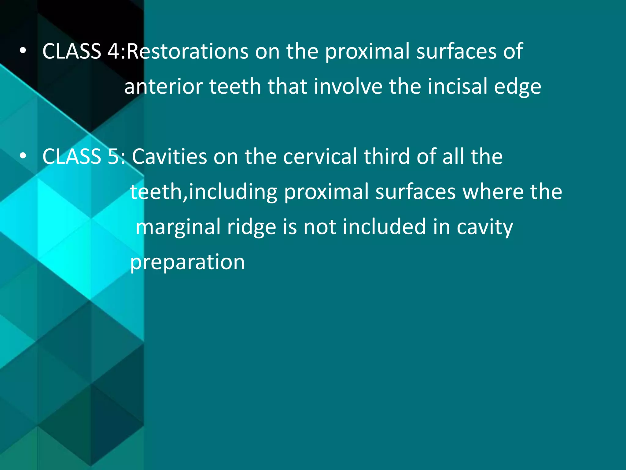 Modifications of cavity preparations in pediatric dentistry | PPTX