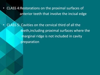 Modifications of cavity preparations in pediatric dentistry | PPTX
