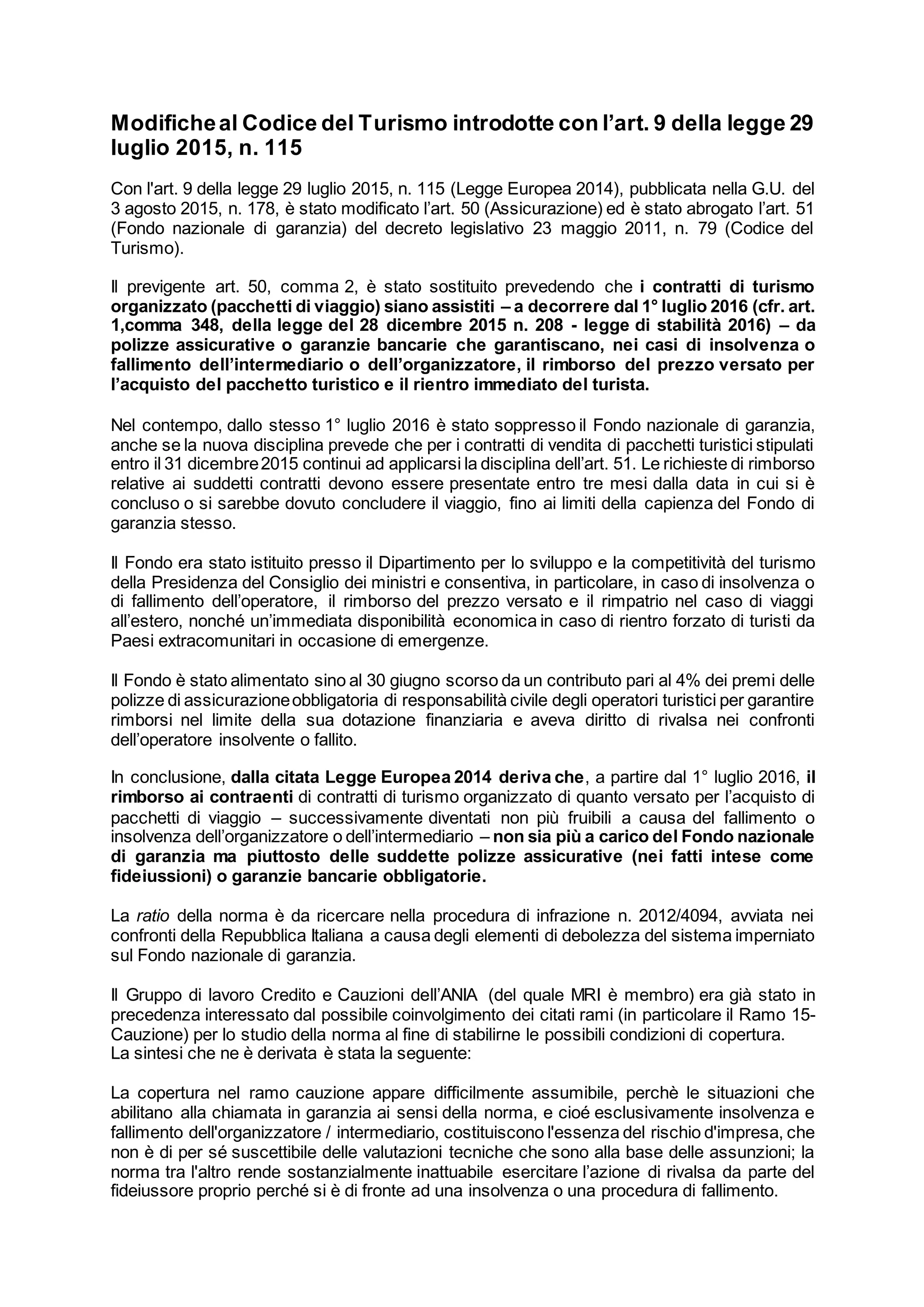 Modifiche al Codice del turismo | PDF Modifiche al Codice del turismo | PDF