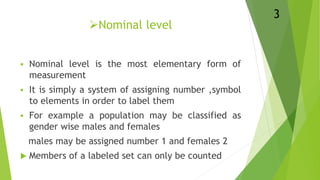 levels of measurements in variables, research methodology | PPTX