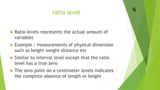 levels of measurements in variables, research methodology | PPTX