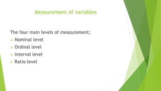 level of measurement in variables | PPTX
