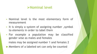 level of measurement in variables | PPTX