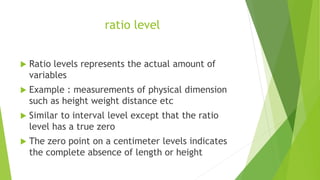 level of measurement in variables | PPTX