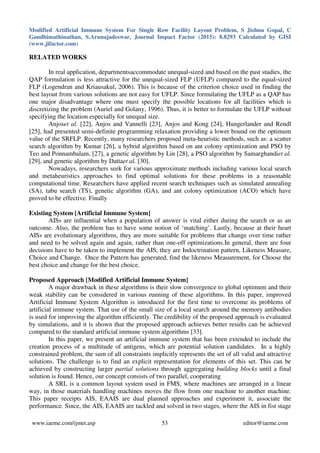 Modified artificial immune system for single row facility layout problem | PDF