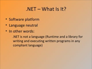 Modified.net overview | PPT | Programming Languages | Computing