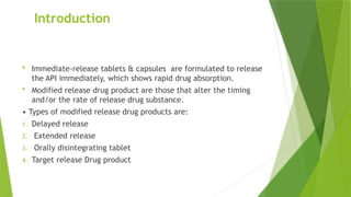 Unit 5 MODIFIED-RELEASE DRUG PRODUCTS adv biopharm | PPTX