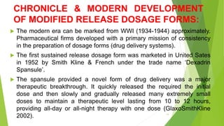 Modified release drug products, Targeted Drug Delivery Systems and ...