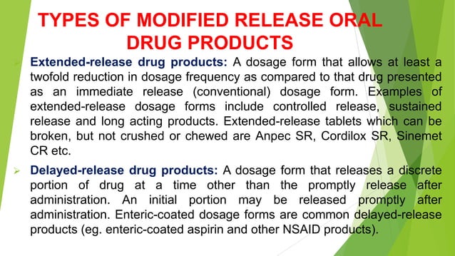 Modified release drug products, Targeted Drug Delivery Systems and ...