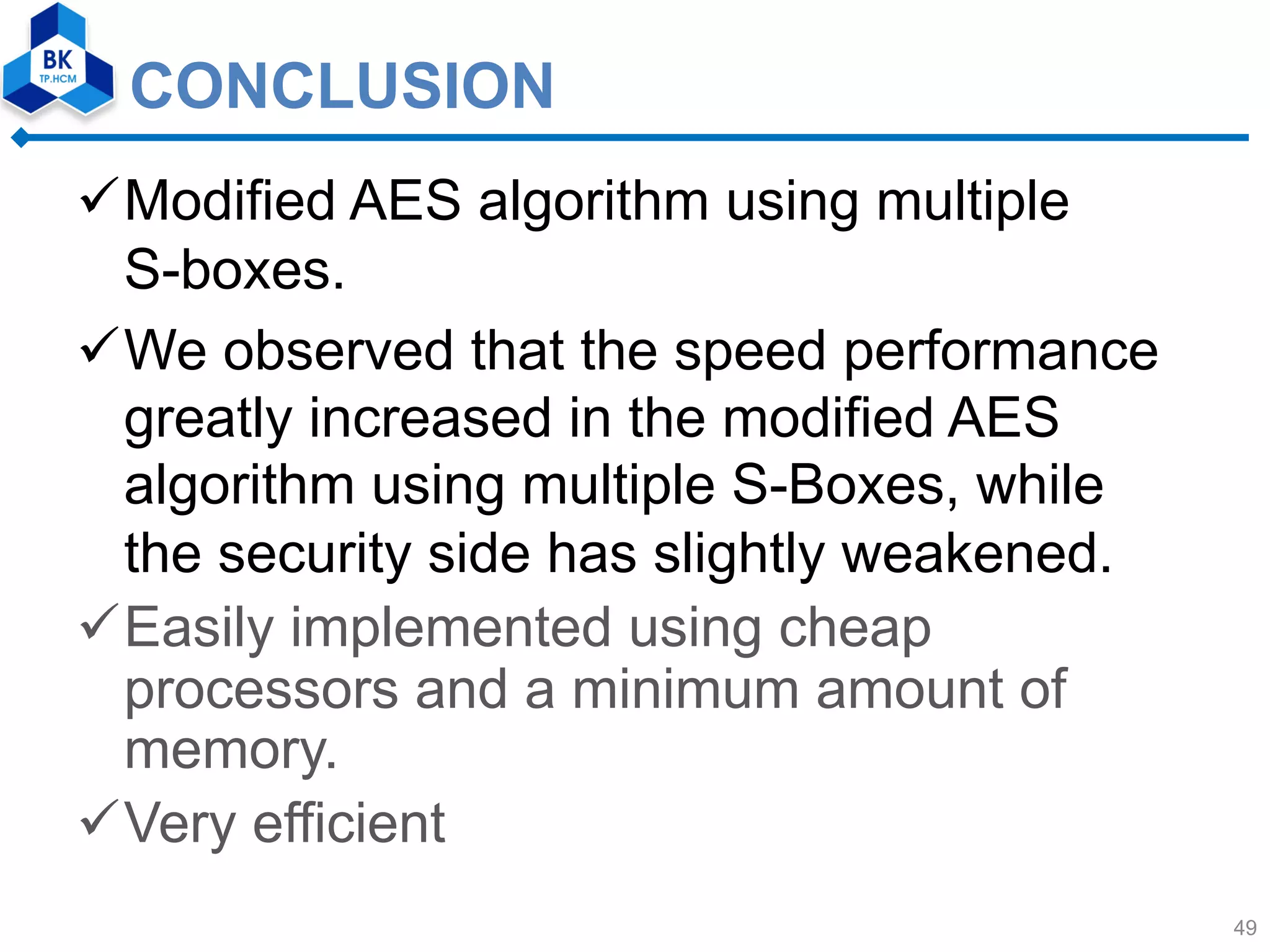 Modified aes algorithm using multiple s boxes | PPT