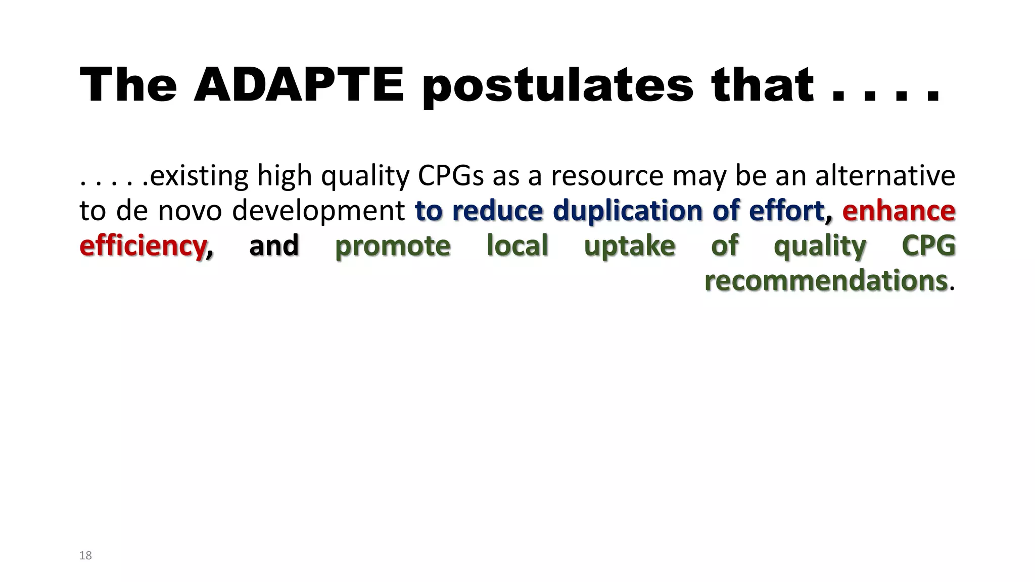 Adaptation of evidence-based clinical practice guidelines: the 'Adapted ...