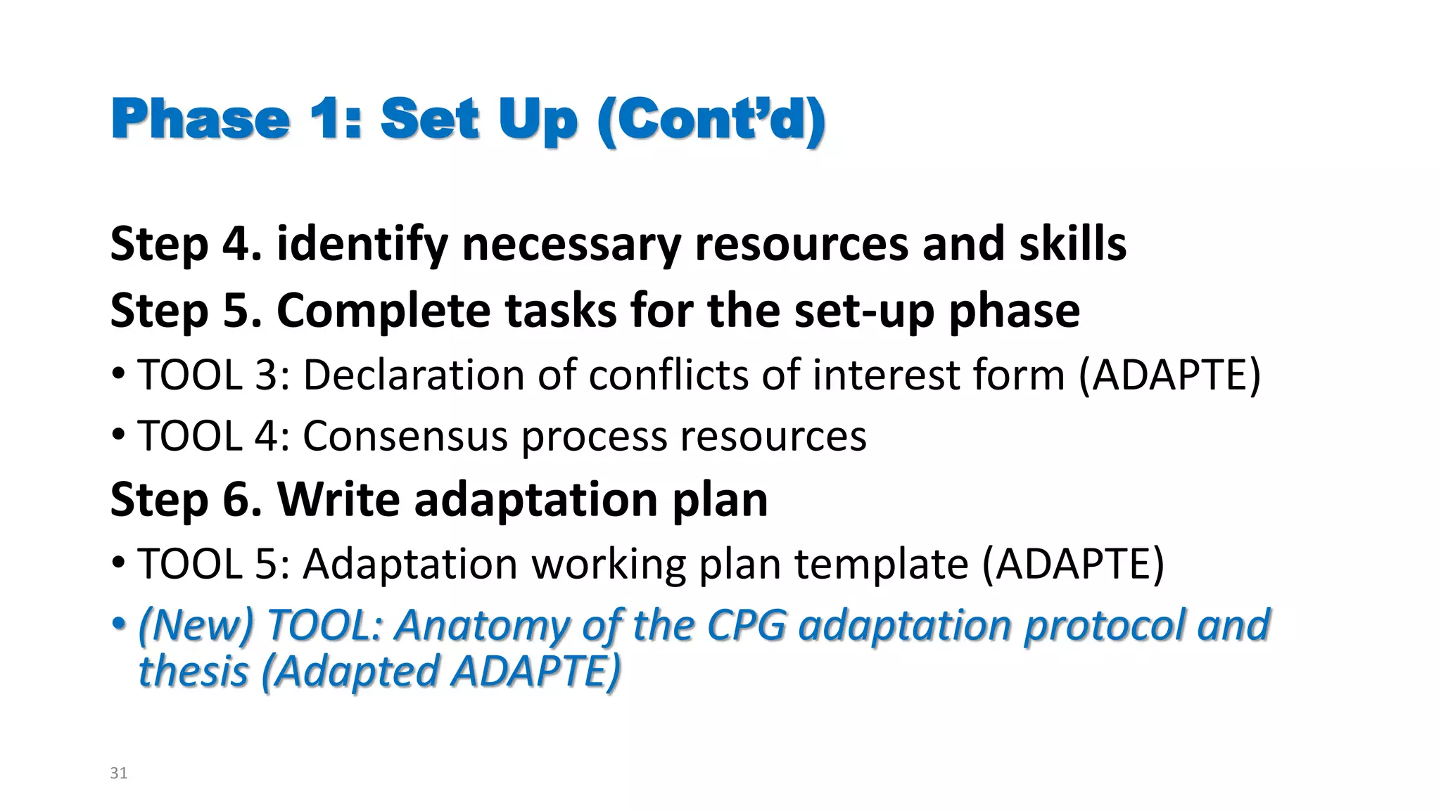 Adaptation of evidence-based clinical practice guidelines: the 'Adapted ...