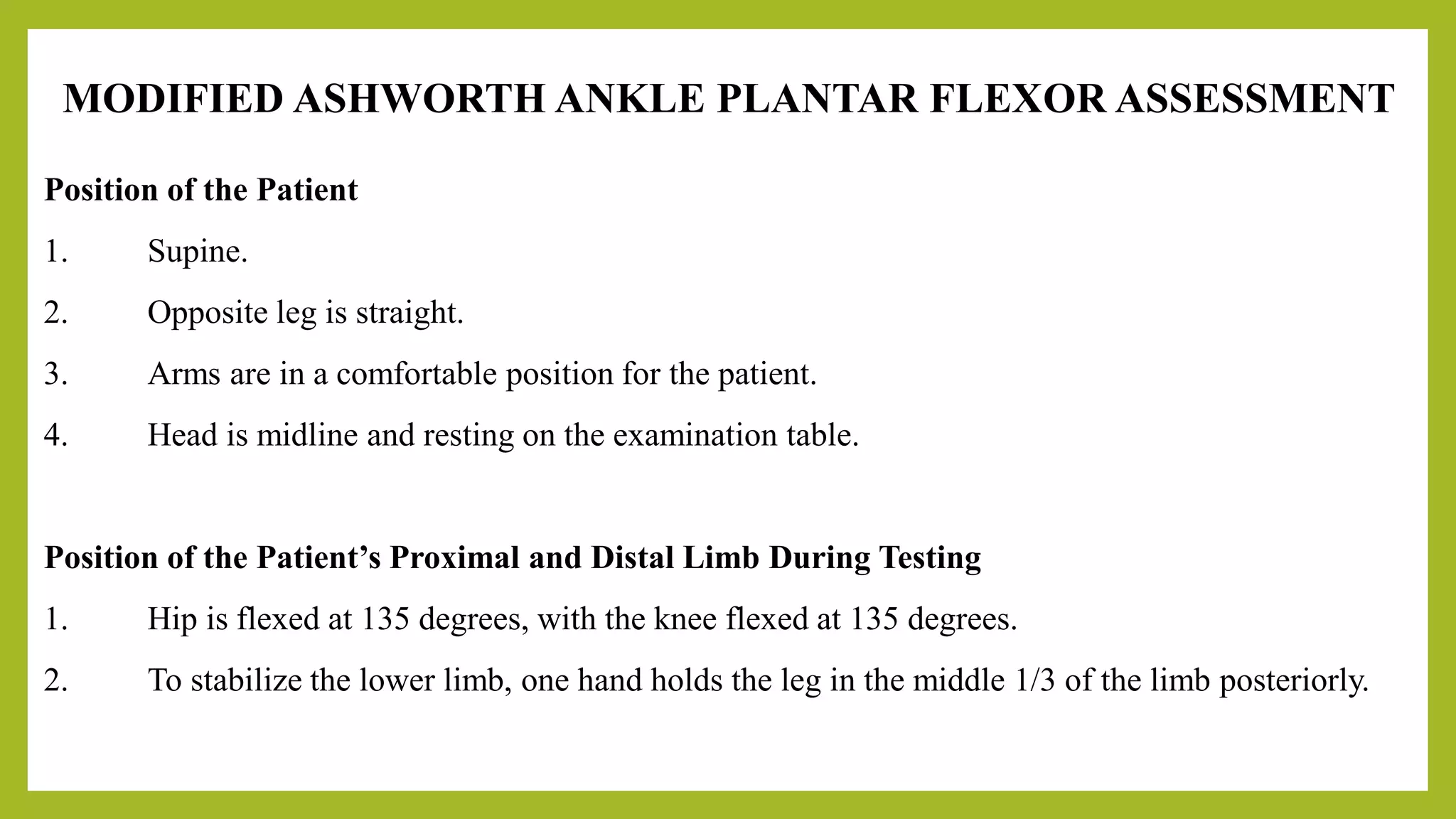 Modified ashworth scale application | PDF | Death, Injury, or Military ...