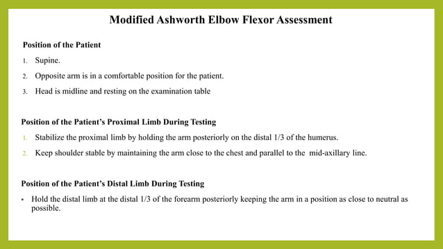 Modified ashworth scale application | PDF | Death, Injury, or Military ...