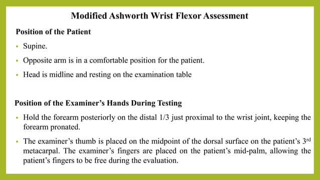 Modified ashworth scale application | PDF | Death, Injury, or Military ...