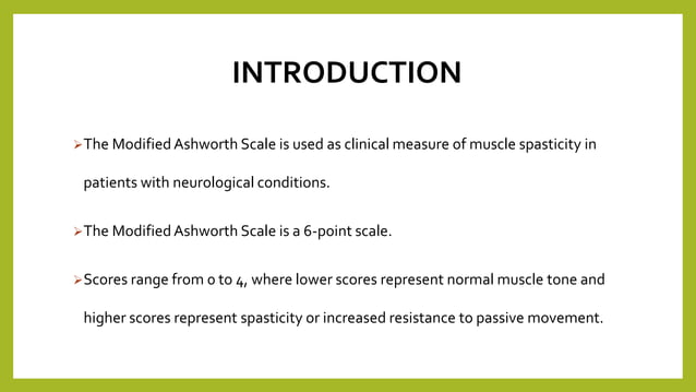 Modified ashworth scale application | PDF | Death, Injury, or Military ...